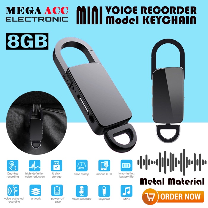 Jual Voice Recorder Mini Keychain 8 Gb + Mp3 Player - Alat Perekam ...