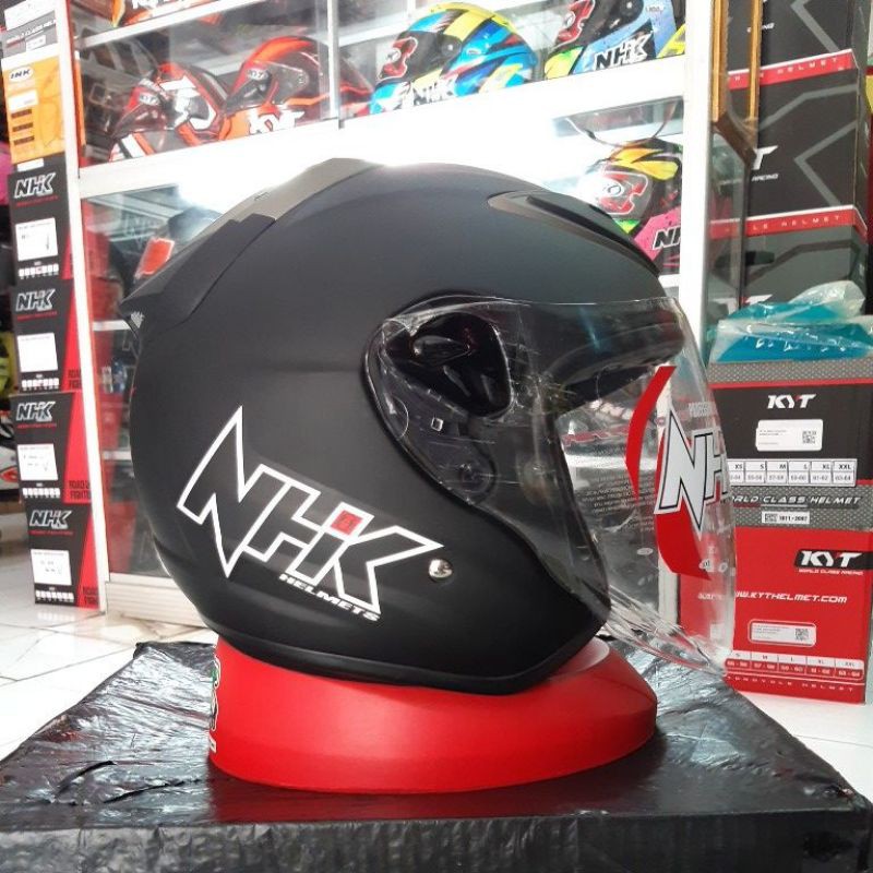 Jual HELM NHK R6 SOLID HALL FACE BLACK DOFF. | Shopee Indonesia