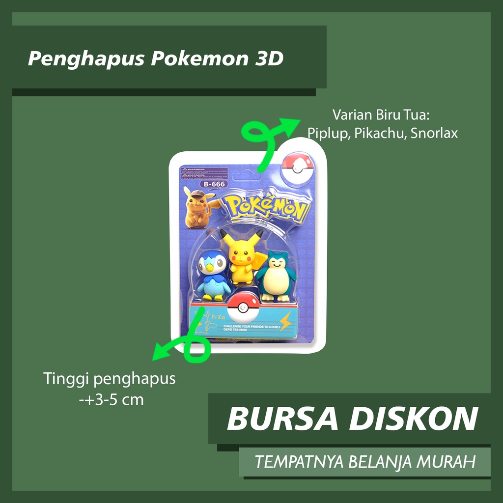 Jual Penghapus Pokemon Eraser Food Karet Hapusan Stip Setip Pikachu ...
