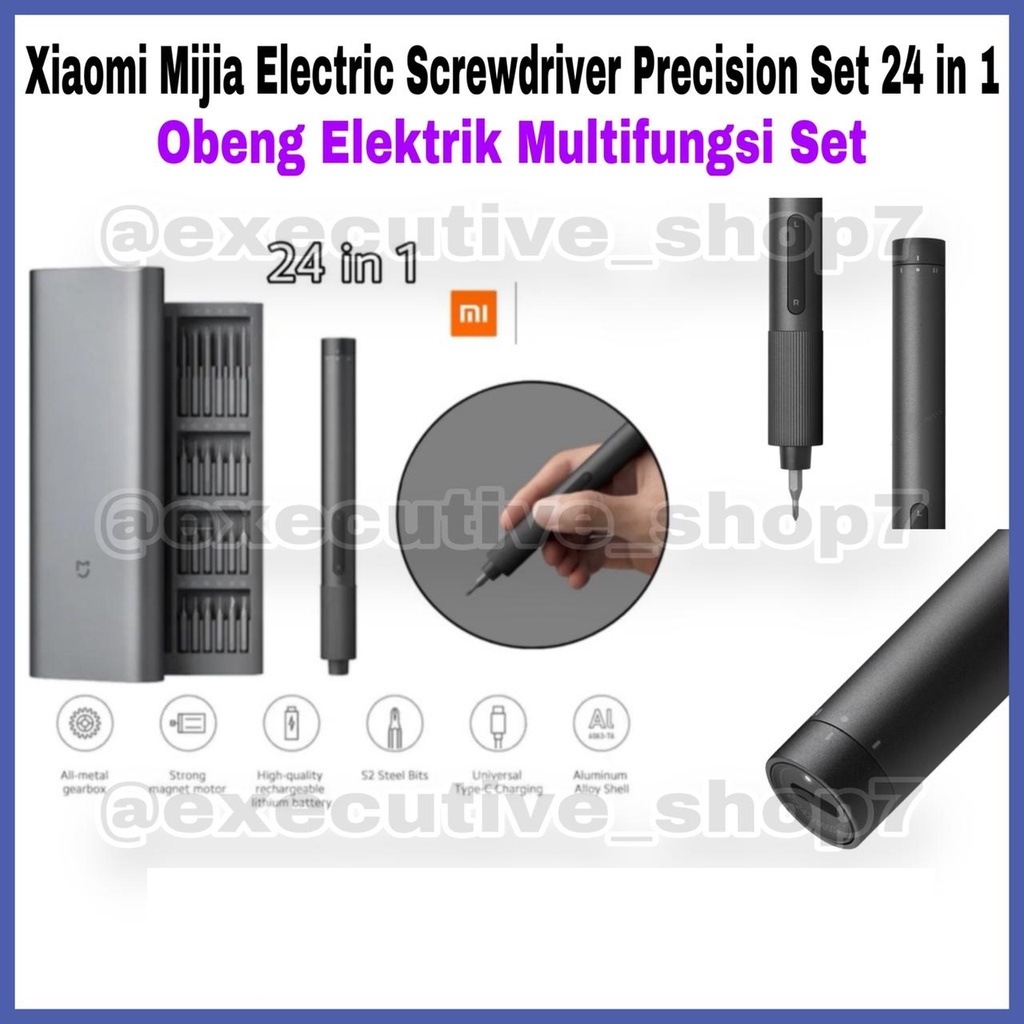 Jual Mijia Electric Screwdriver Precision Set 24 in 1 - Obeng Elektrik ...