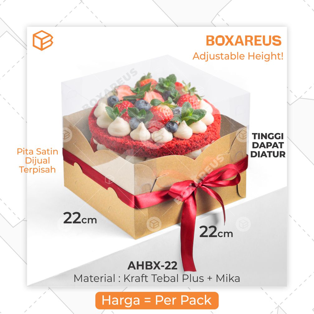 Jual Box Mika kotak Kue Atur Tinggi Kemasan Cake Packaging | AHBX 22 ...