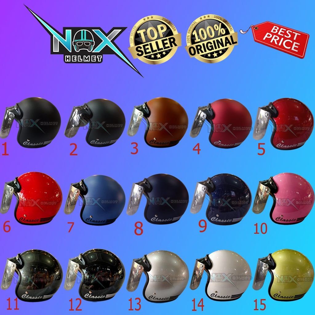 Jual Helm Retro Bogo Classic Garis PREMIUM KUALITAS BAGUS (ongkir 1kg ...