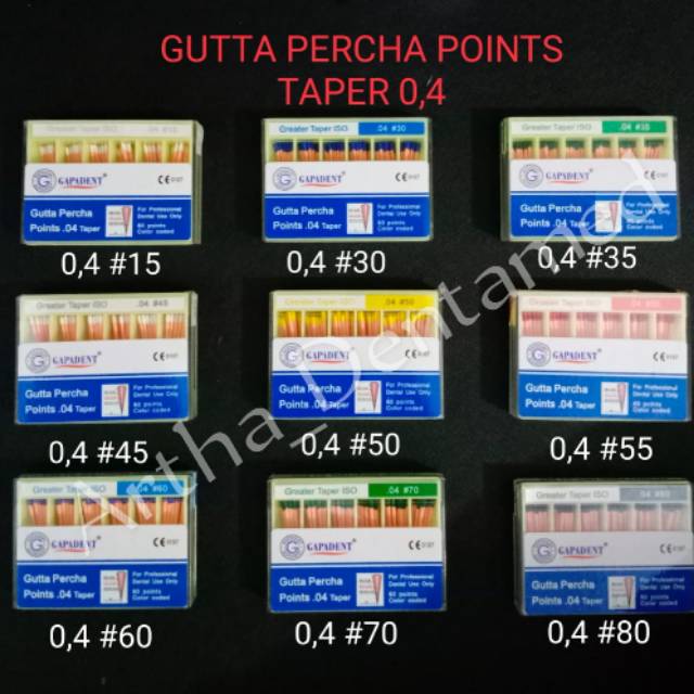 Jual GUTTA PERCHA TAPER / GUTTAP TAPER / GUTTAP ENDO 04 | Shopee Indonesia
