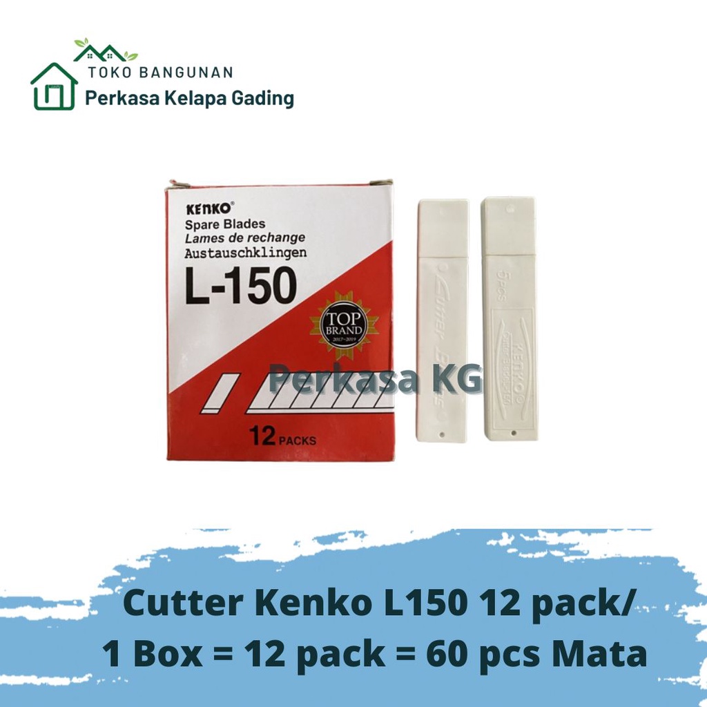 Jual Isi Cutter Kenko L150 12 pack / 1 Box = 12 pack = 60 pcs Mata - 1 ...
