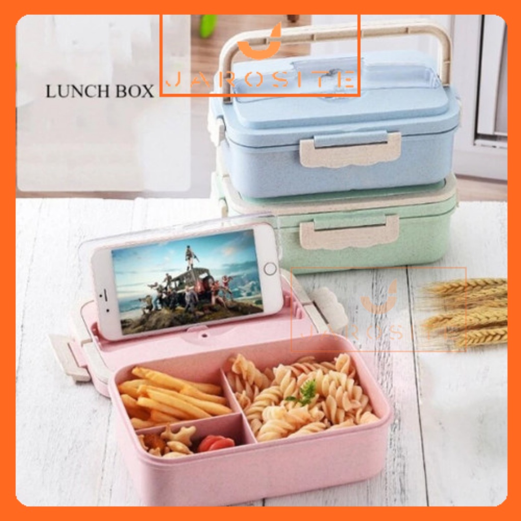 Jual Kotak Tempat Makan Lunch Box Jerami Gandum 1000 Ml BPA Free Bento Set | Shopee Indonesia