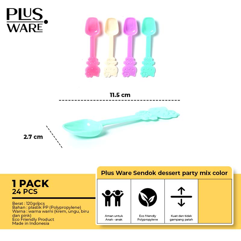 Jual Plusware Sendok Dessert Party Mix Colour | Shopee Indonesia