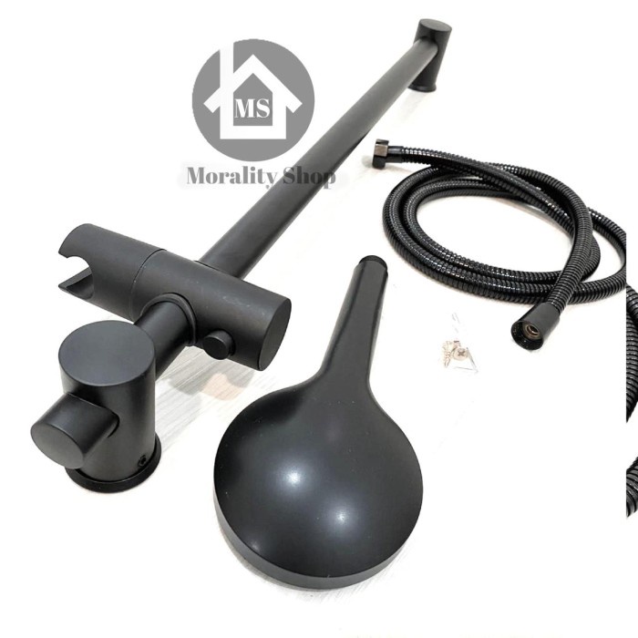 Jual shower-tiang- tiang shower set 3in1 hitam 66510 black-hand shower ...
