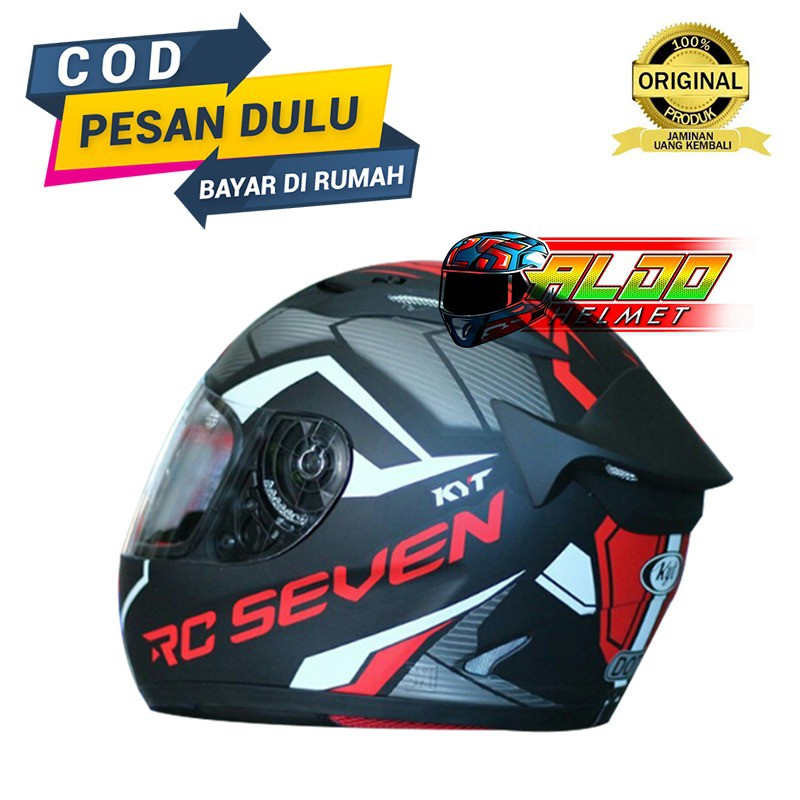 Jual KYT RC SEVEN FULL FACE HELM KYT RC 7 MOTIF RC7 SERIES #18 BLACK ...
