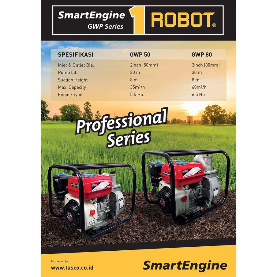 Jual ROBOT Engine Water Pump Robot GWP50 2Inch. Pompa Alkon GWP80 3lnch ...