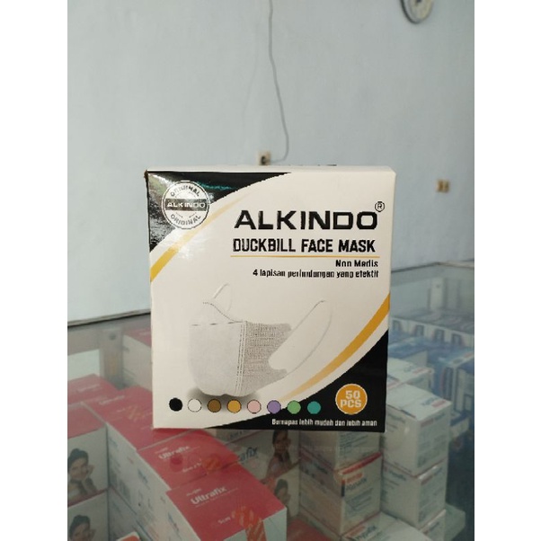 Jual Masker duckbill Alkindo 4 ply (Free packing Dos) | Shopee Indonesia