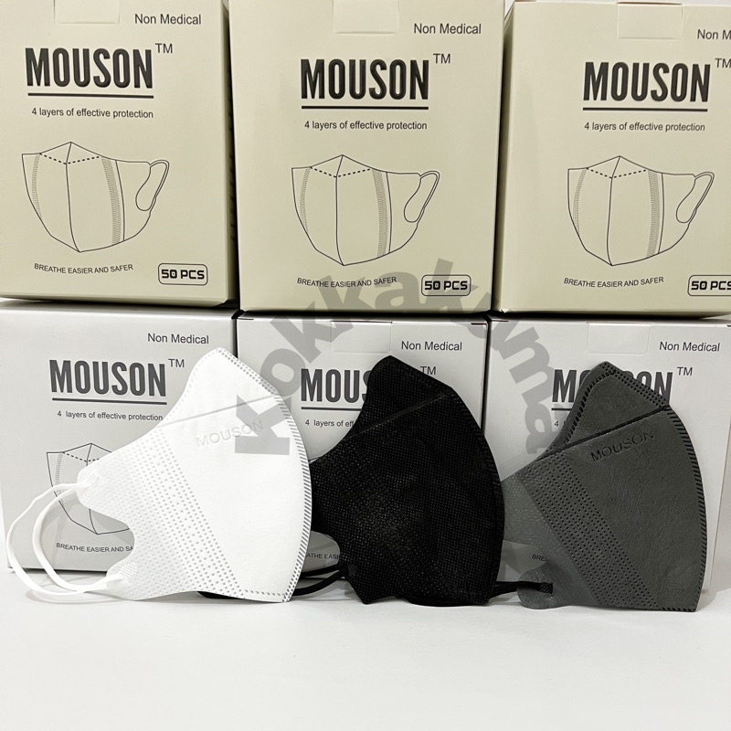 Jual Masker Mouson Duckbill Garis 4 PLY isi 50 pcs Dewasa Disposable ...