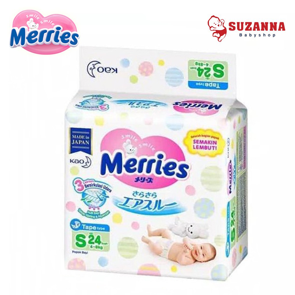 Jual Merries Baby Diaper Tape S24 Popok Sekali Pakai Tipe Perekat ...