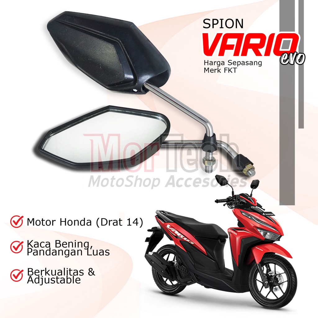 Jual Spion Evo Vario 150 New Tangkai Pendek Krom Model TGP Original Kaca Spion Standar Semua ...