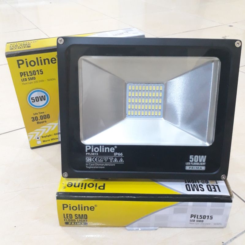 Jual PIOLINE Lampu Sorot LED 50 Watt 50w Flood Light SNI - Putih / Kuning | Shopee Indonesia