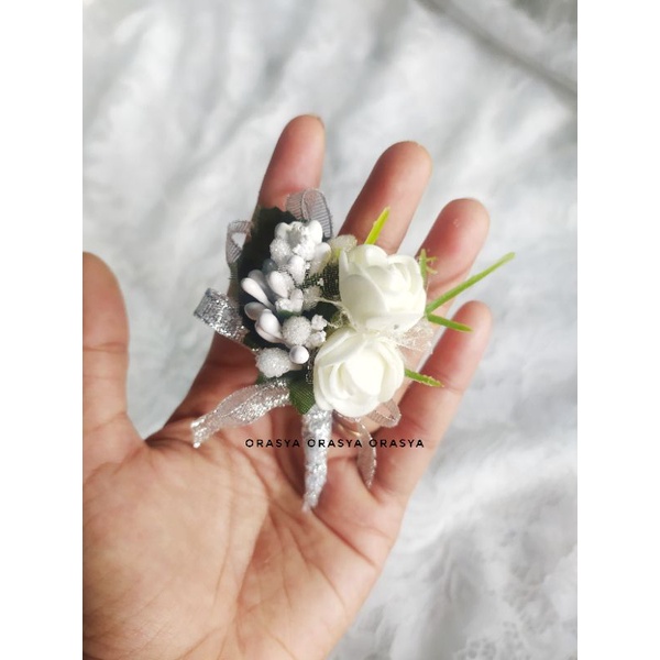 Jual BJ4 Bross Bunga Jas Simpel / wedding groom corsage / bross jas ...
