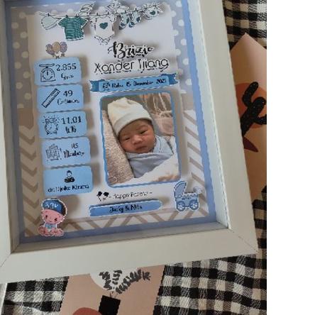 Jual FRAME BIODATA BAYI 3D/KADO KELAHIRAN/BINGKAI 3D AESTHETIC/POP UP ...
