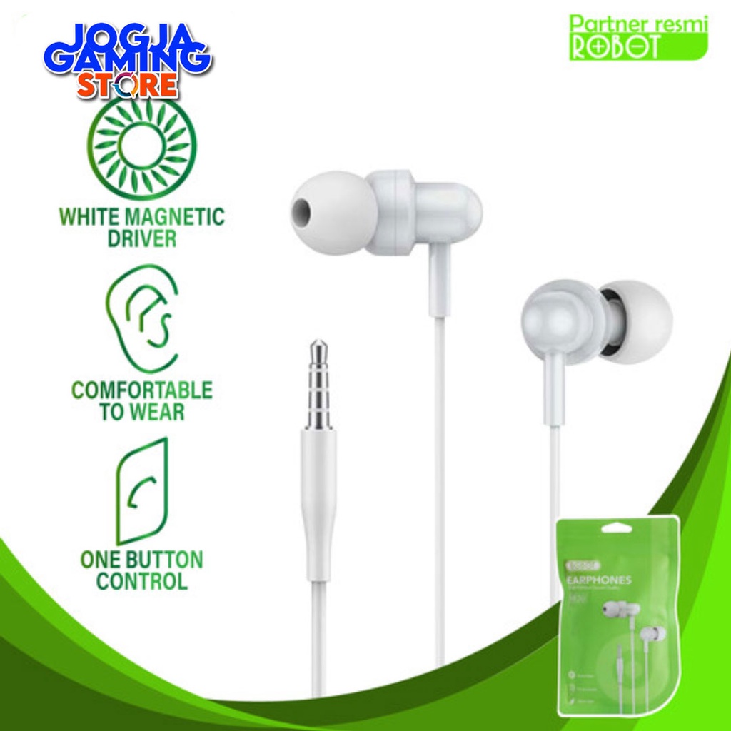 Jual Earphone Robot RE-20 Oblique In-Ear Deep Bass Ultra Light Wired ...