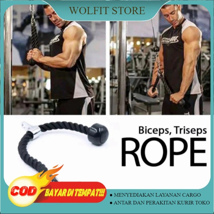 Jual Tali Tricep Rope / Tali Biceps Rope / Alat Angkat Beban Tricep ...
