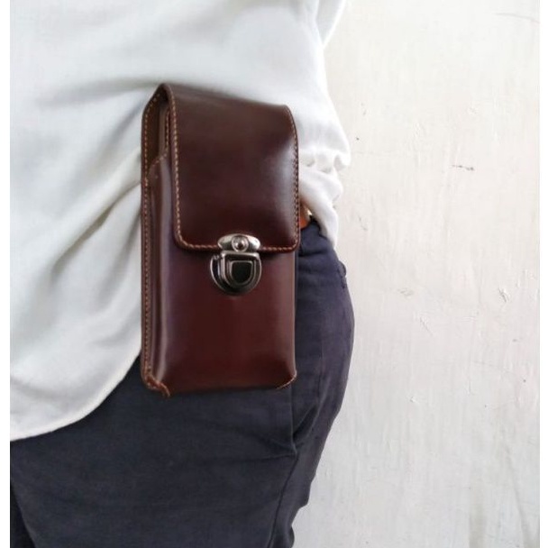 Jual Dompet hp pinggang single kulit asli classic | Shopee Indonesia