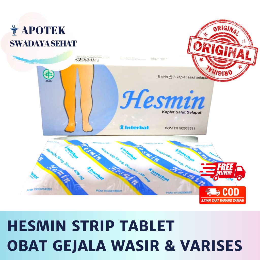 Jual HESMIN 450/50MG Strip Kaplet - Obat Mengurangi Gejala Wasir ...