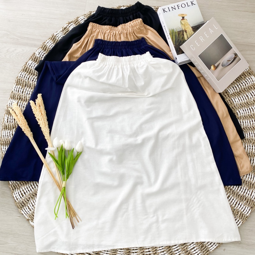 Jual JACKLYN SKIRT - ROK LINEN KOREA / KOREAN SKIRT / ROK BASIC LINEN ...