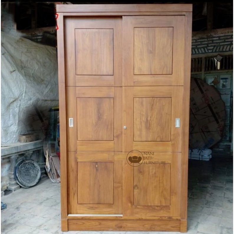 Jual almari kayu jati 2 pintu minimalis | Shopee Indonesia