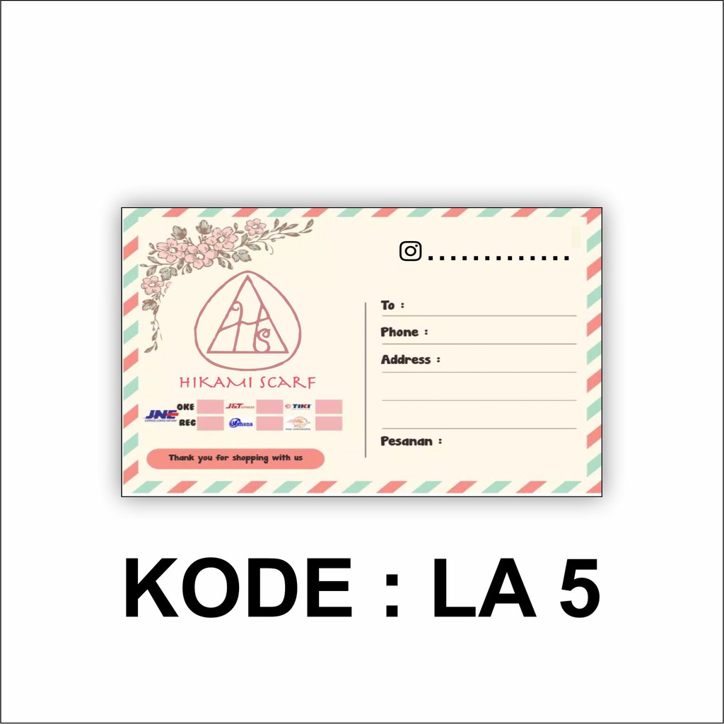 Jual STIKER ALAMAT LABEL PENGIRIMAN PAKET OLSHOP PRINTING CUSTOM DESAIN ...