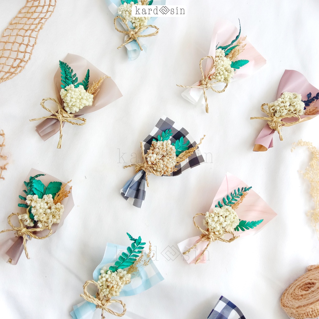 Jual MINI BOUQUET BUKET BUCKET KECIL BUNGA RANGKAI KERING DRIED FLOWER ...