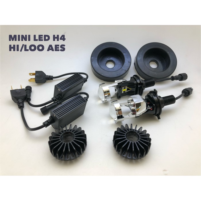 Jual PROJECTOR MINI H4 BILED ATAU MINI LED H4 MERK AES SEPASANG SKU ...