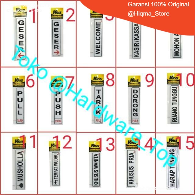 Jual Aneka Sticker Sign Label Anodized Kris Ace Hardware / Stiker ...