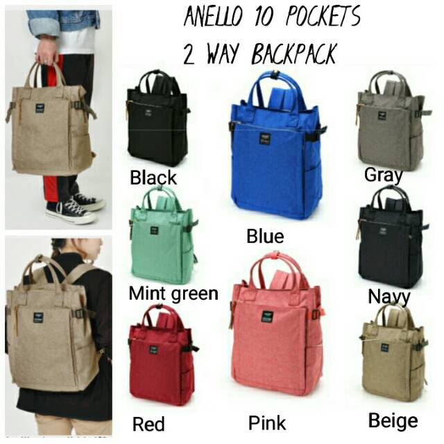 Jual PRE-ORDER : ANELLO 10 POCKETS 2 WAY BACKPACK - 100% ORIGINAL JEPANG | Shopee Indonesia