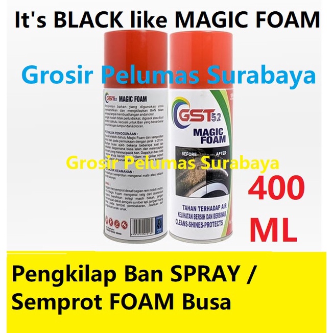 Jual Spray pengkilap Semir Ban BLACK like MAGIC FOAM botol semprot ...