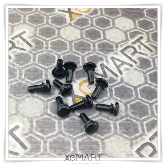 Jual Plastic Rivet Snap-In Black 3x6 Diameter 3x6mm Truss Head 3mm ...