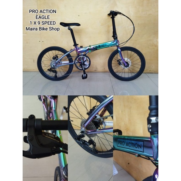 Jual Sepeda Lipat Pro Action Eagle RAINBOW Limited Edition 9 Speed By ...