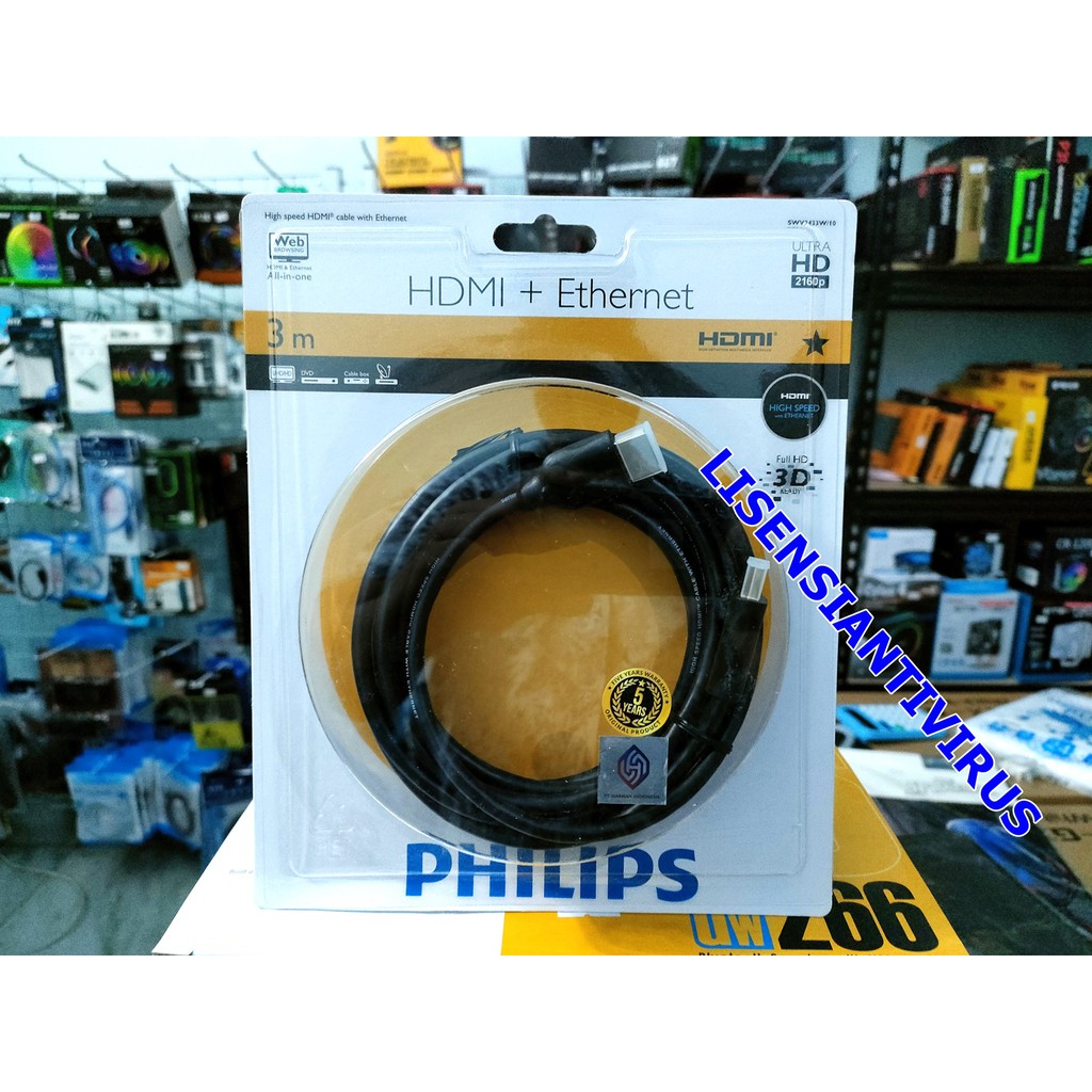 Jual Kabel ULTRA HDMI PHILIPS 3m 4K 10.2Gbps Gold PS4 PS5 XBOX PC 4K HDMI | Shopee Indonesia