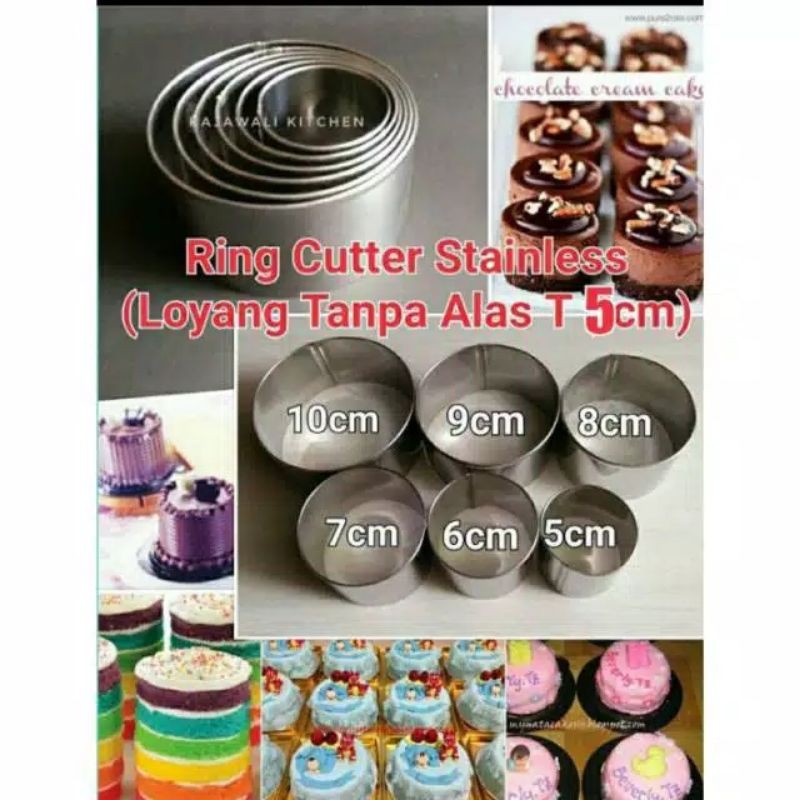 Jual Tinggi 5cm Cookie Cutter Stainless Ring Plong Tanpa Alas Cetakan ...