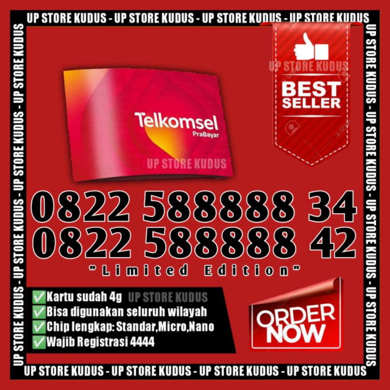 Jual KARTU PERDANA NOMOR CANTIK TELKOMSEL LOOP JADUL 88888 | Shopee Indonesia