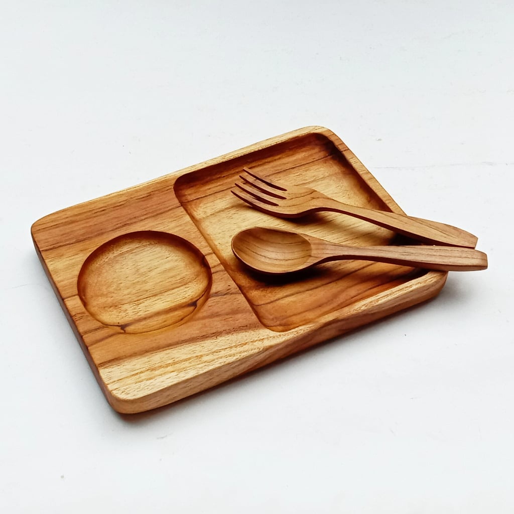 Jual KALINA SET - Piring Kayu/ Sendok Kayu/ Nampan Kayu/ Tray Kayu ...