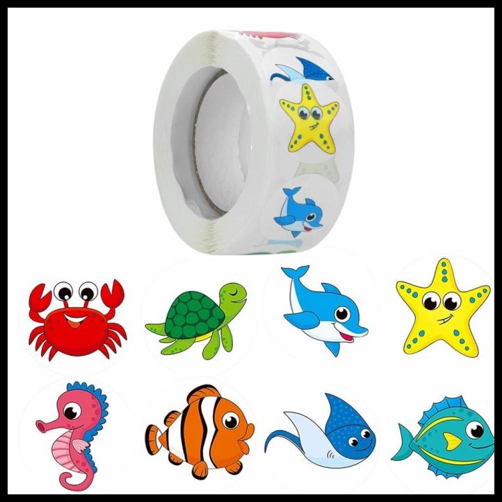 Jual Sticker Stiker Bulat 25Mm Binatang Laut (Per Sticker) | Shopee ...