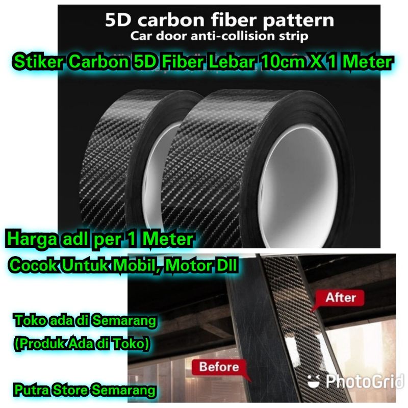 Jual Stiker Carbon 5D Fiber 10cm x 1 meter Sticker karbon 10cm ...