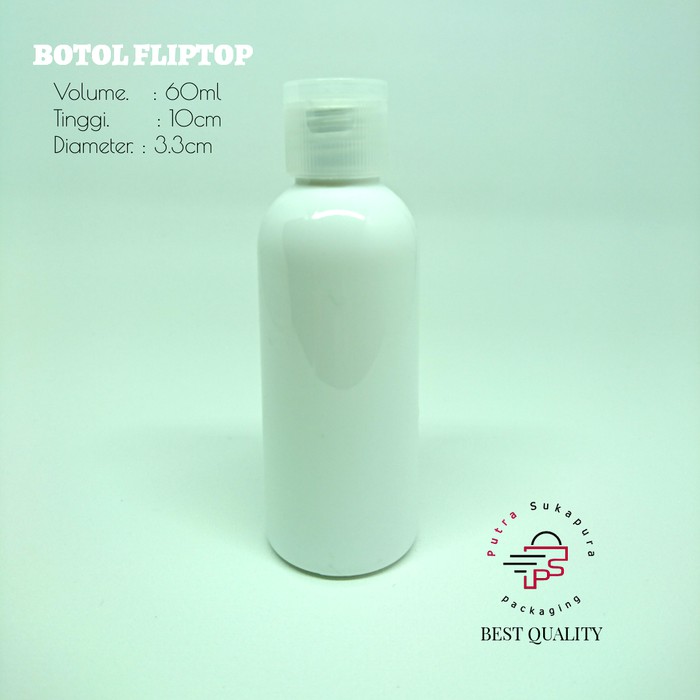 Jual botol fliptop 60 ml putih tutup natural Bahan Bagus | Shopee Indonesia