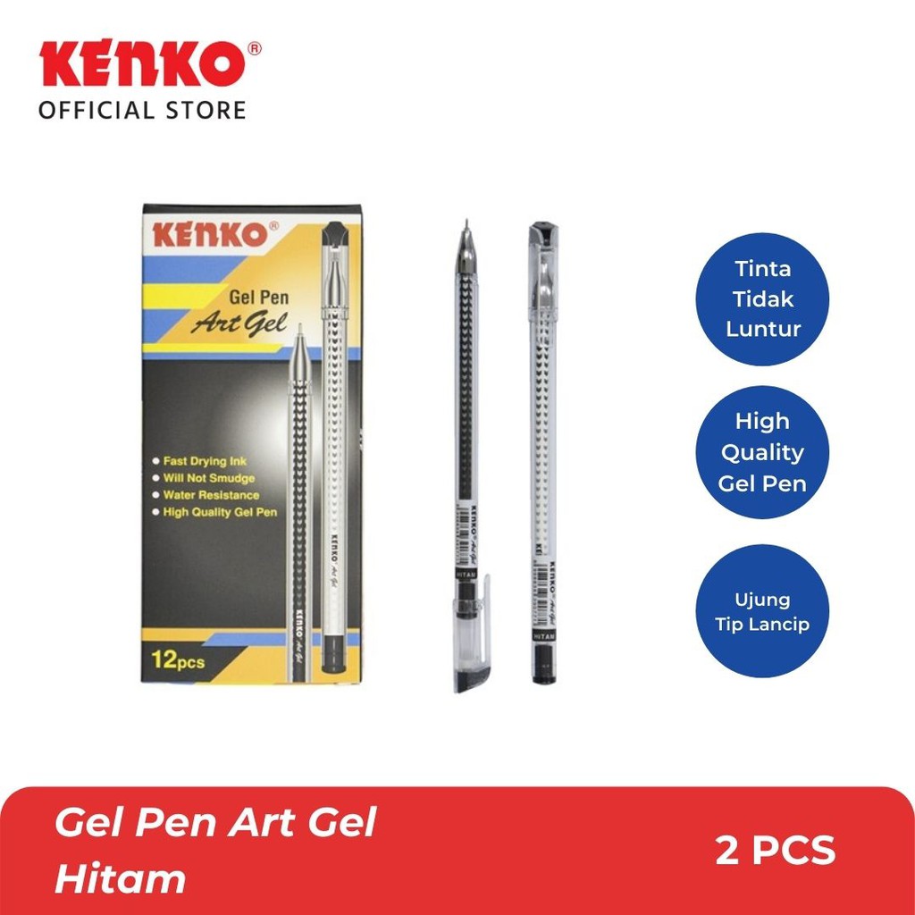 Jual Kenko Gel Pen Art Gel Black Mix Color 2 PCS | Shopee Indonesia