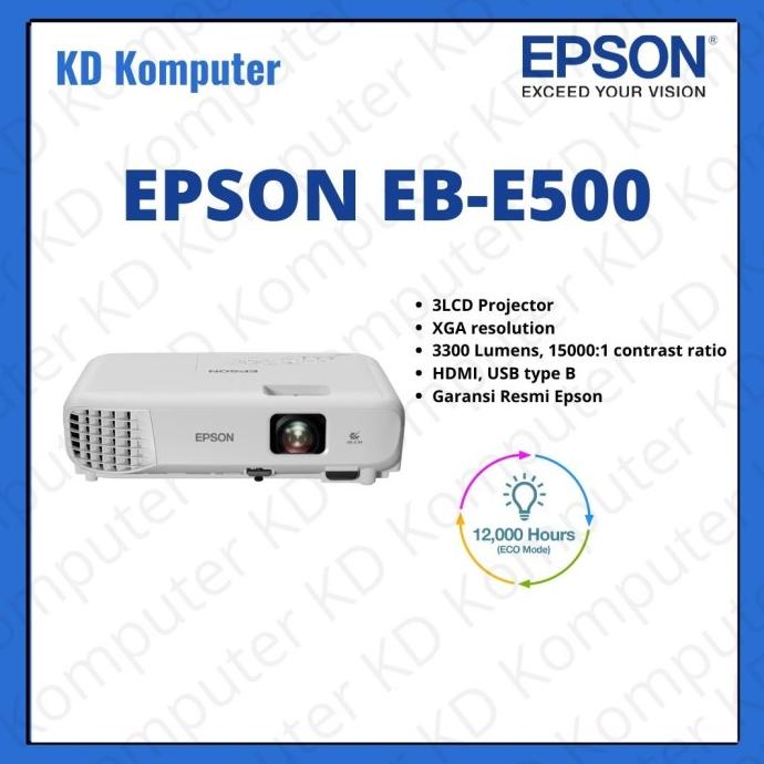 Jual Proyektor EPSON EB E500 3300LUMENS XGA HDMI | Shopee Indonesia