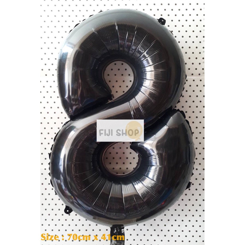 Jual Balon foil Huruf Angka uk.75cm warna Hitam / Black | Shopee Indonesia