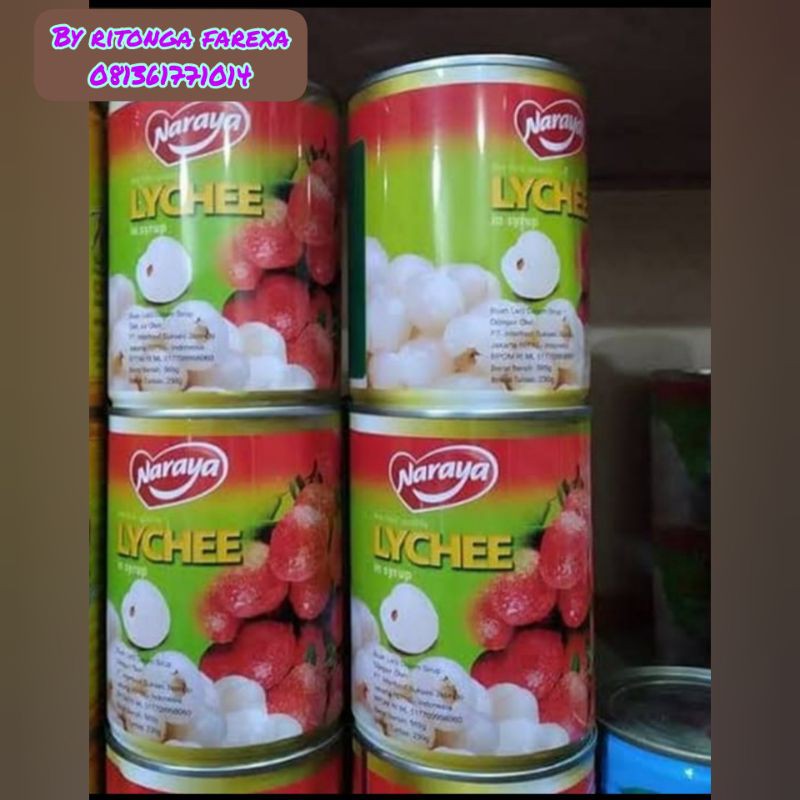 Jual Naraya Lychee In Can 565Gram Buah Kaleng Leci 565Gram x12 Isi ...
