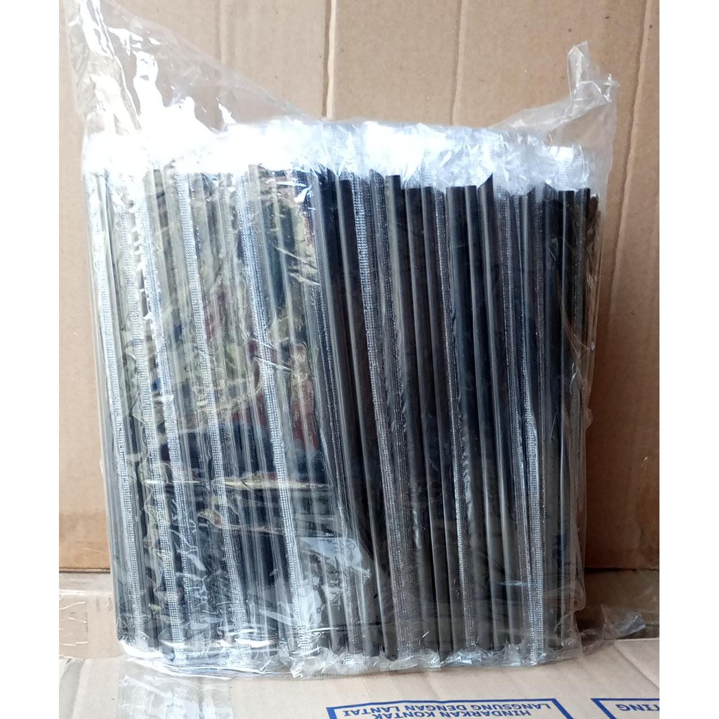 Jual SEDOTAN KECIL HITAM / STRAW BLACK. SEDOTAN PLASTIK STERIL.1 Pack ...