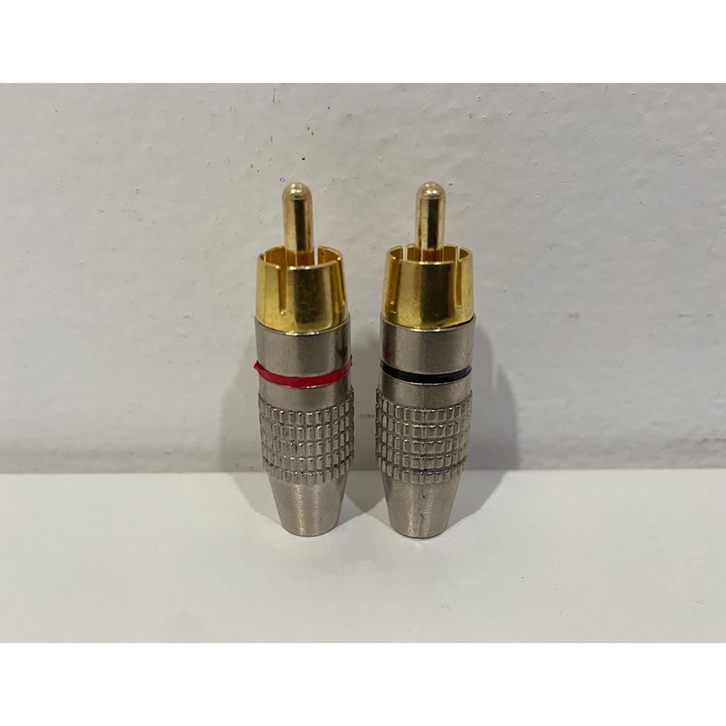 Jual Jack RCA Gold Silver Metal Merah Hitam / Konektor RCA Male (1 Set ...