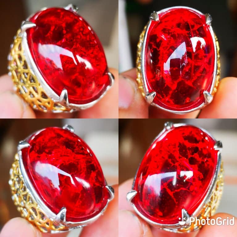 Jual Cincin Batu Merah Siem Pecah Seribu Kristal Siap Pakai Elegant Big ...