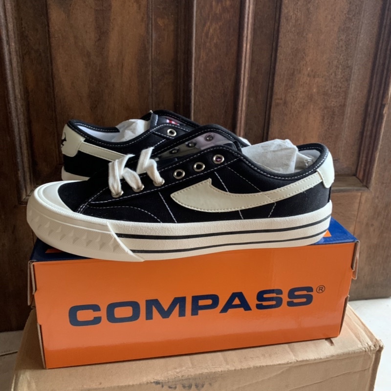 Jual [ ORIGINAL 100% ] SEPATU COMPASS RETROGRADE LOW BLACK WHITE ...