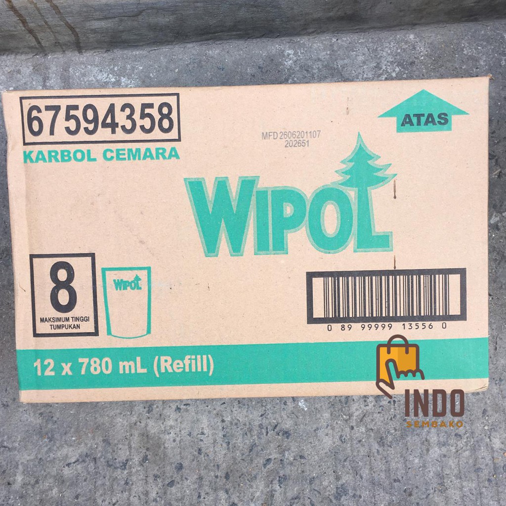 Jual Karbol wipol 12 x 750ml refill dus / Sabun Pembersih Lantai Wipol Dus isi 12 / Karbol Wipol ...
